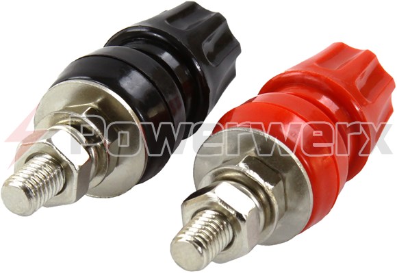 Heavy Duty Binding Post Red/Black Pair for 1/4" Ring Terminals (M6 ...