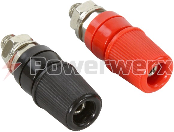 Heavy Duty Binding Post Red/Black Pair for 5/16" Ring Terminals | Powerwerx