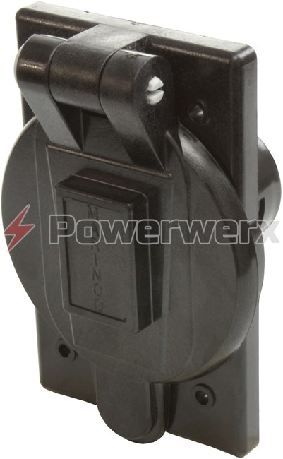 Marinco Manual AC Receptacle Inlet 120VAC,15A, Water Tight, Black Color ...