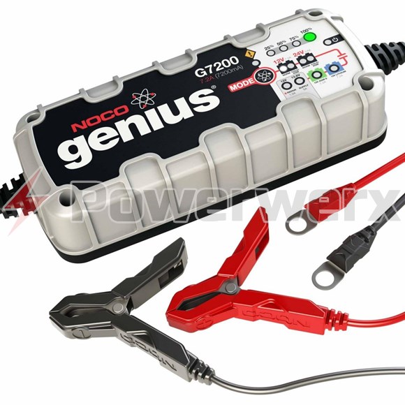 NOCO Genius G7200 12V/24V 7.2 Amp Smart Battery Charger and Maintainer ...