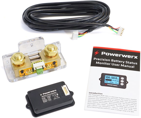 Powerwerx BSM-500 Precision Battery Status Monitor with 500A Shunt ...