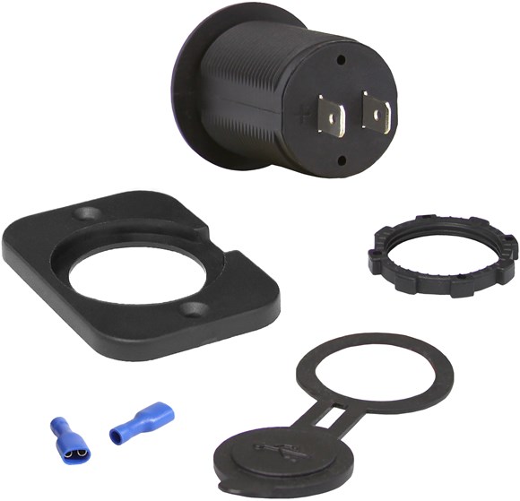 Powerwerx Panel Mount Dual USB 4.8A Device Charger for 12/24V Systems ...