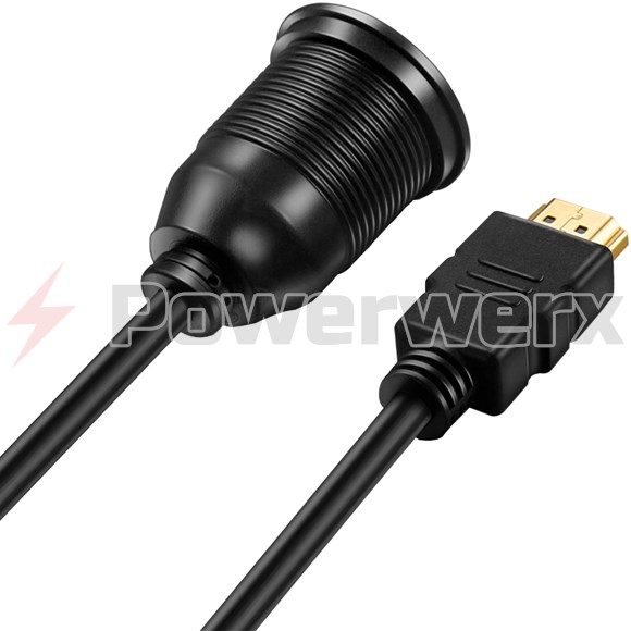 Powerwerx Panel Mount HDMI Male to Female with 6 ft. Extension Cable ...