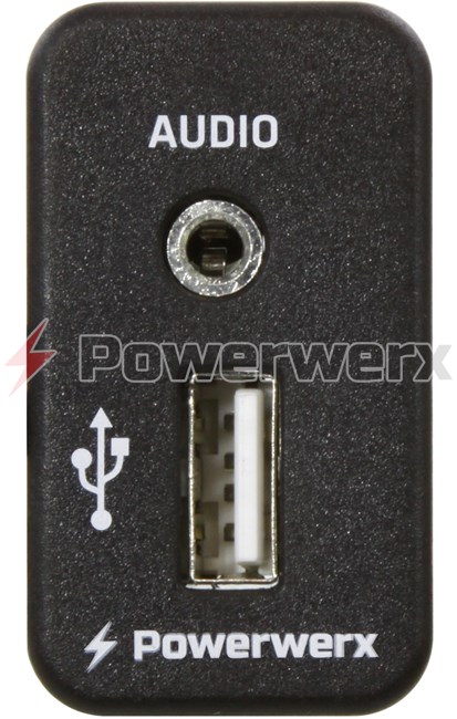 Powerwerx Switch Mounted Combination USB 2.0 and 3.5mm Stereo Jack with ...